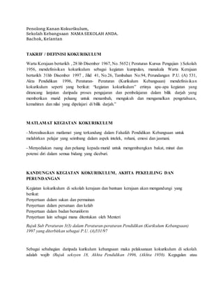 Buku pengurusan kokurikulim sekolah 2021 | DOCX