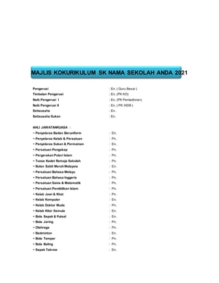 Buku pengurusan kokurikulim sekolah 2021 | DOCX