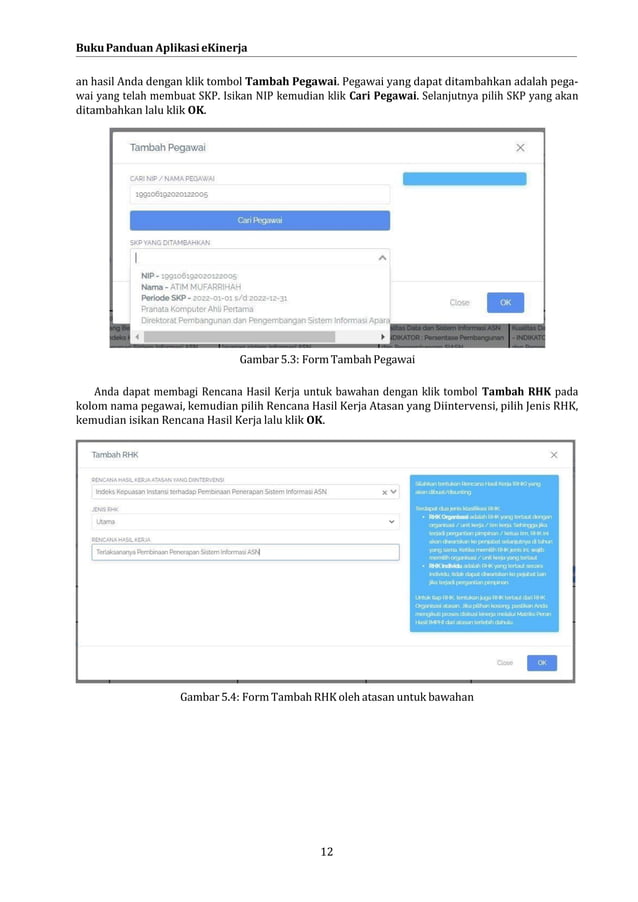 Buku Panduan Aplikasi eKinerja | PDF
