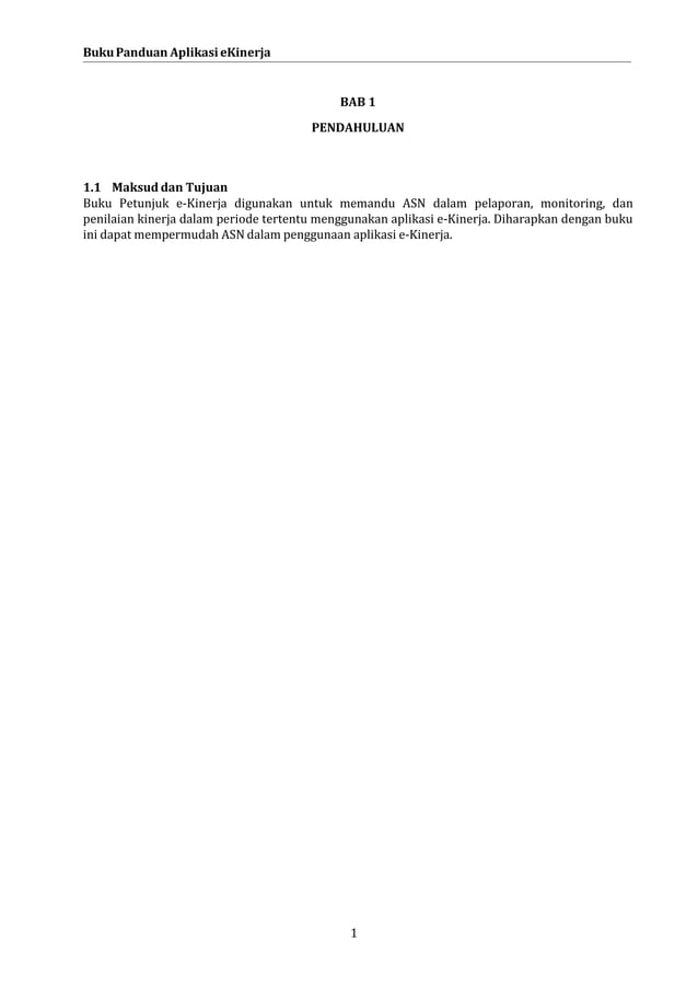 Buku Panduan Aplikasi eKinerja | PDF