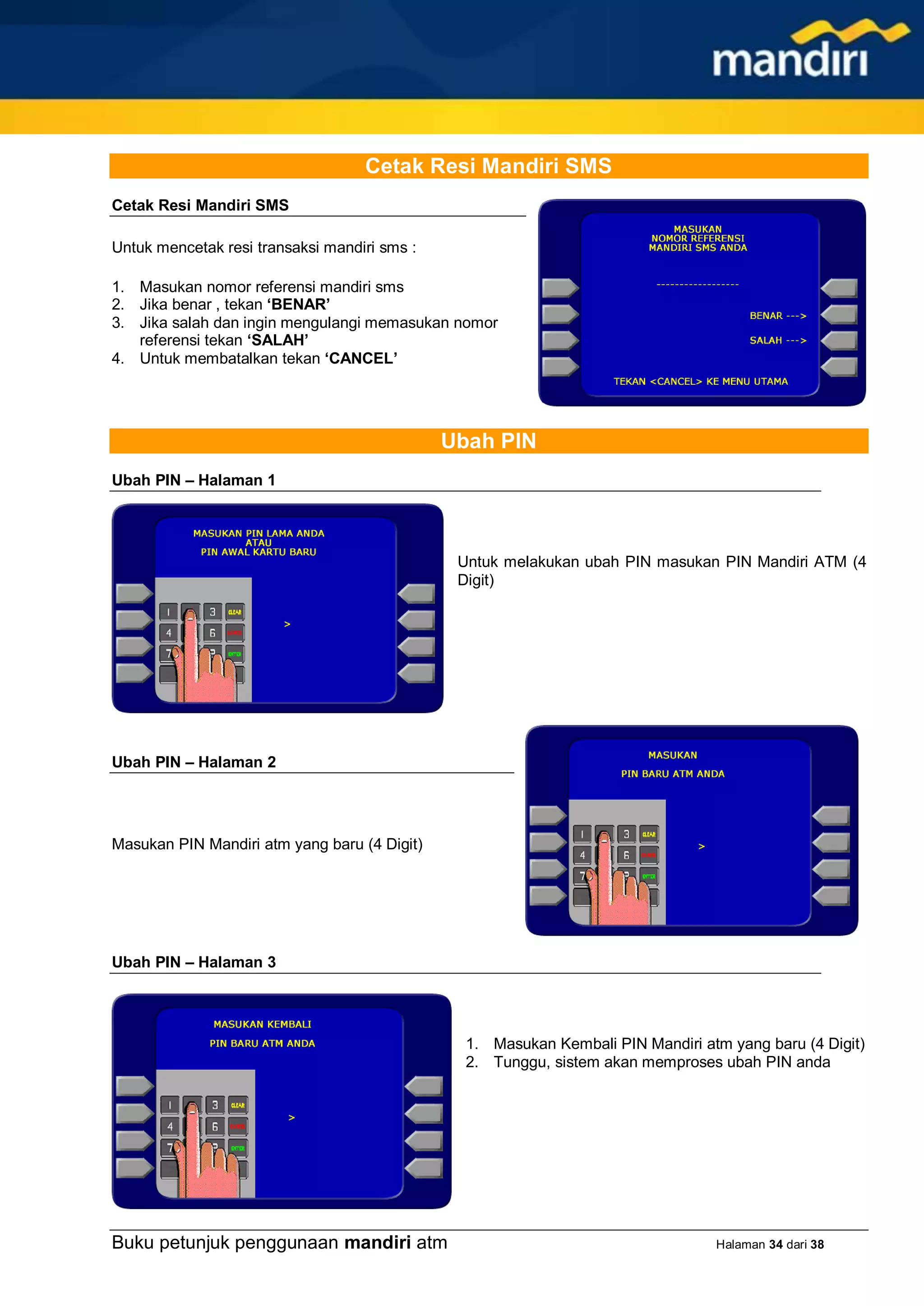 Buku petunjuk penggunaan_atm_mandiri | PDF