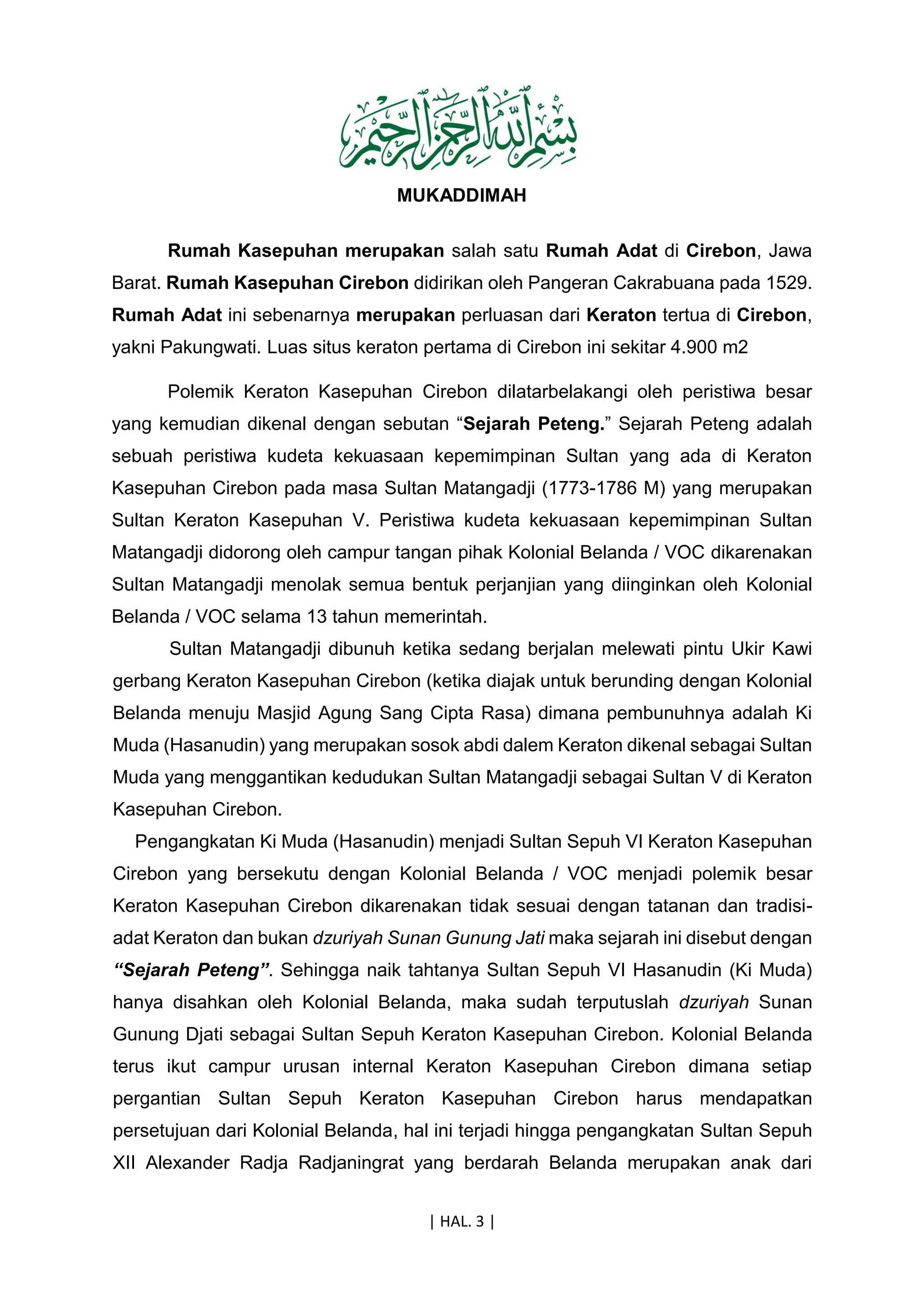 BUKU FAKTA SEJARAH :Pangeran Heru Arianataredja (keturunan Sultan Sepuh ...