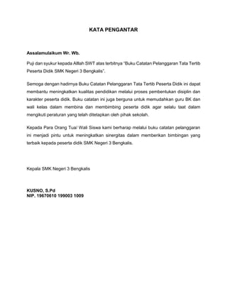 Buku Poin Peserta didik SMK bertujuan memantau perkembanagn peserta ...