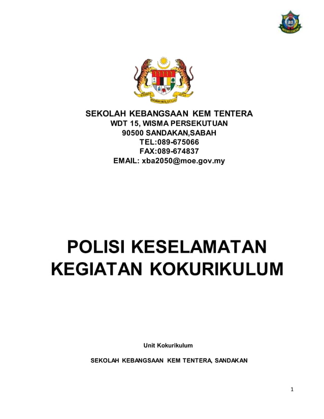 Buku polisi keselamatankokurikulum skkts | PDF