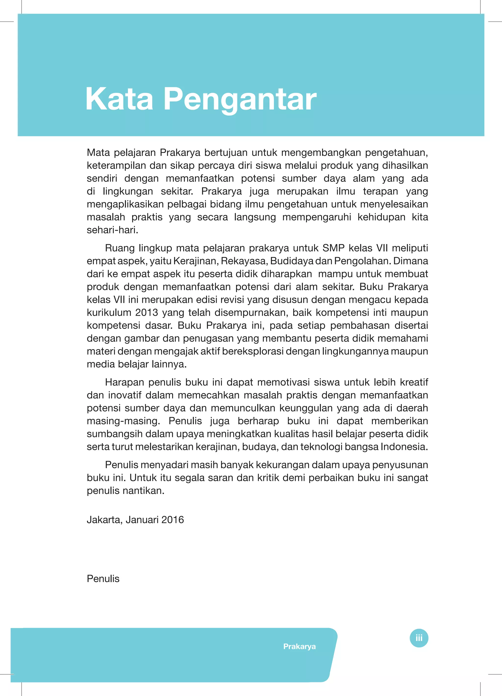 Buku prakarya kelas 7 semester 2 | PDF