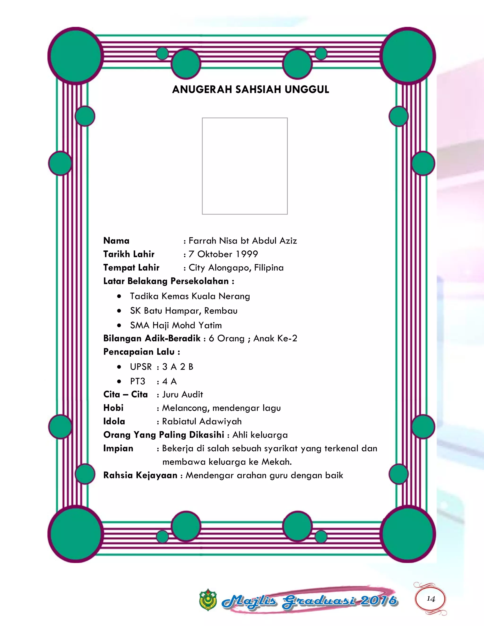 contoh Buku graduasi sekolah | PDF