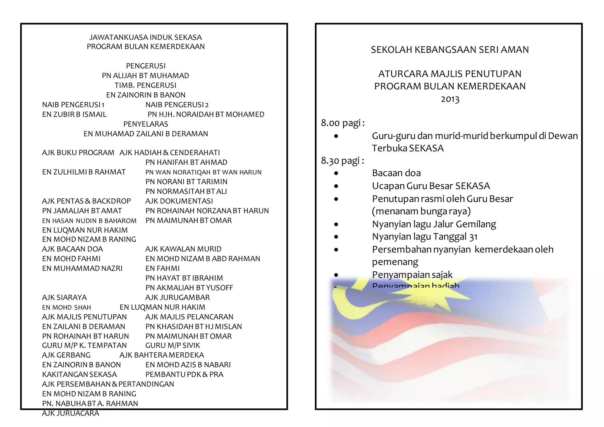 Buku program kemerdekaan | DOCX