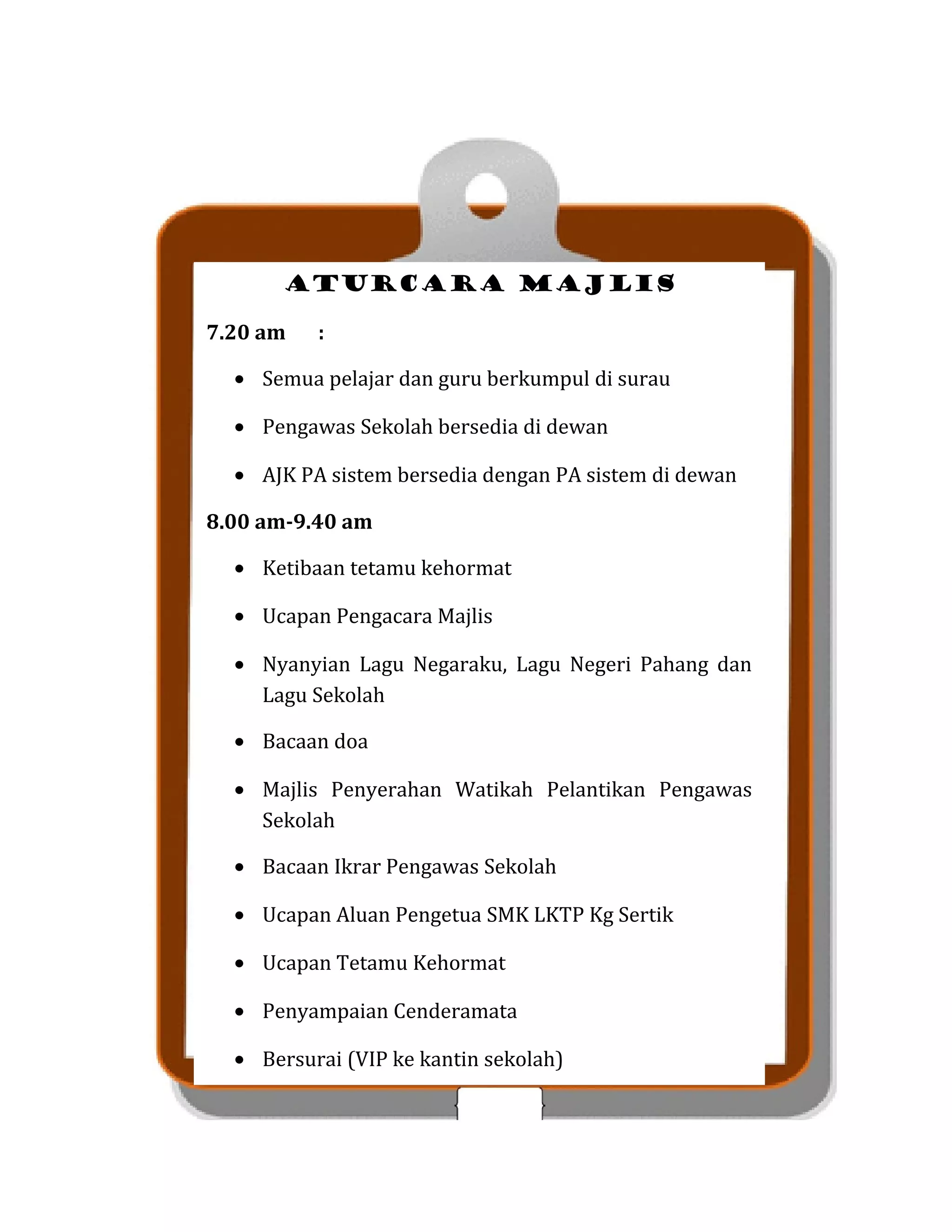 Buku program majlis penyerahan watikah pelantikan pengawas sekolah | PDF Buku program majlis penyerahan watikah pelantikan pengawas sekolah | PDF