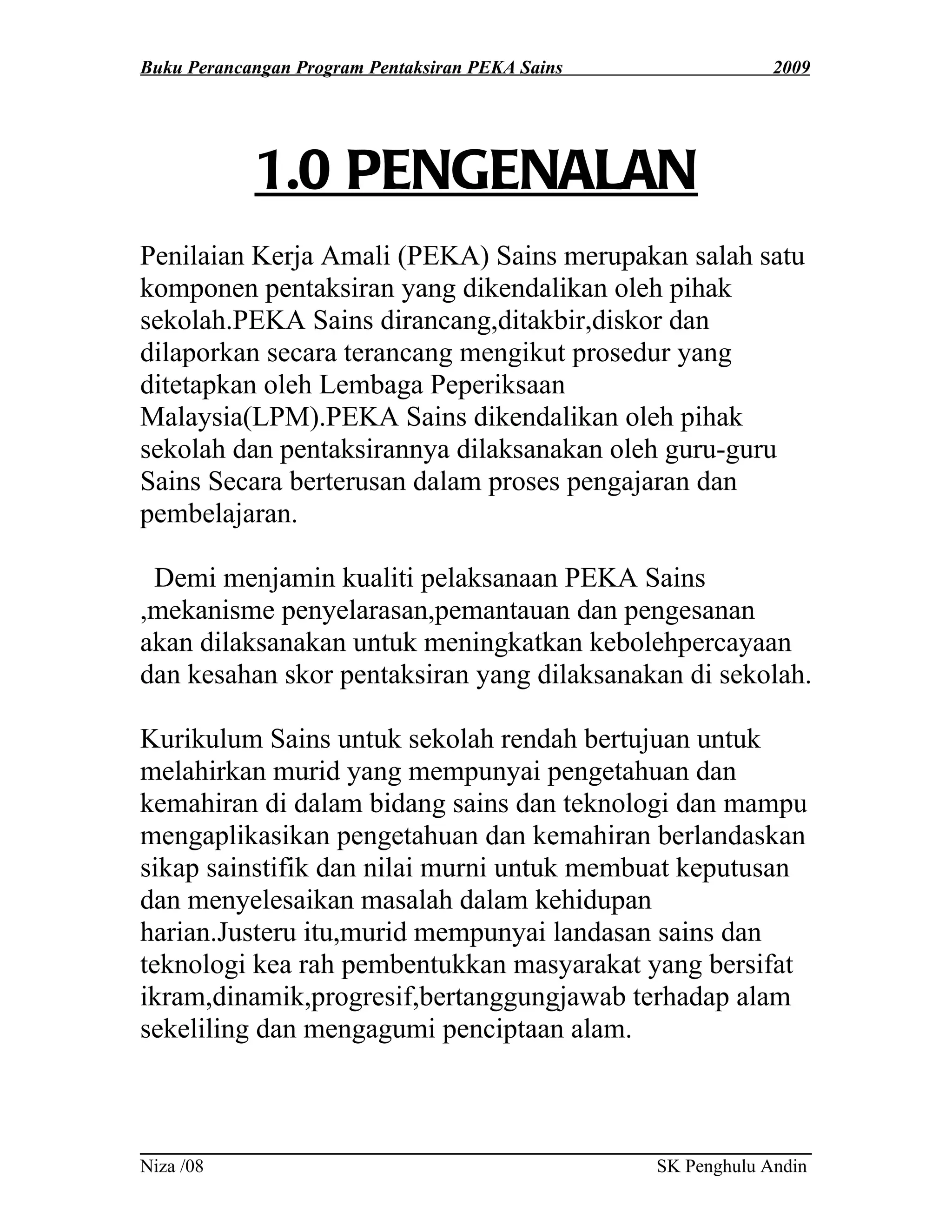 Buku program peka sains | DOC