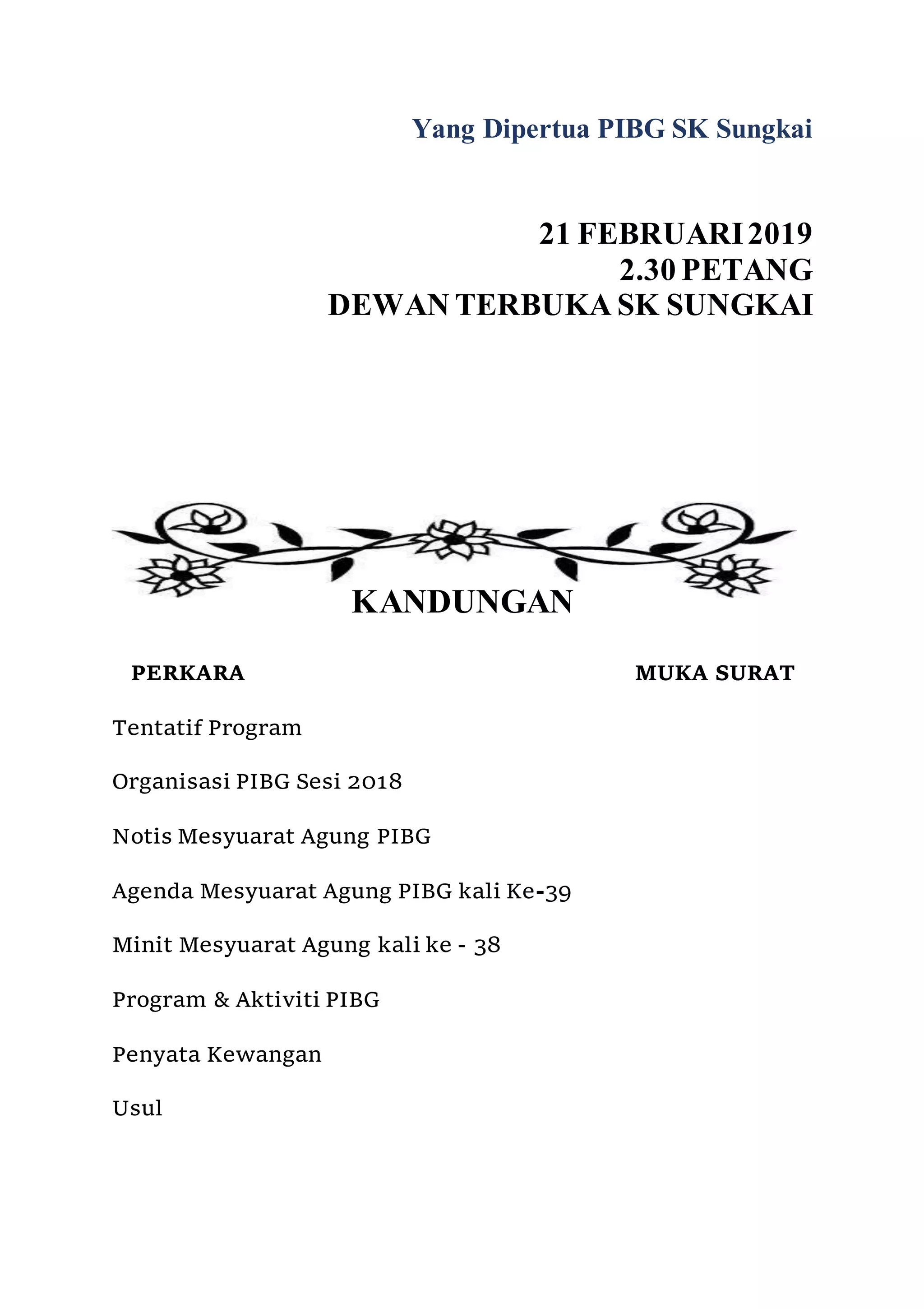 Buku program pibg 2019 | PDF