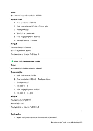 Pemrograman Dasar Python Dari Dasar Sampai bisa | PDF