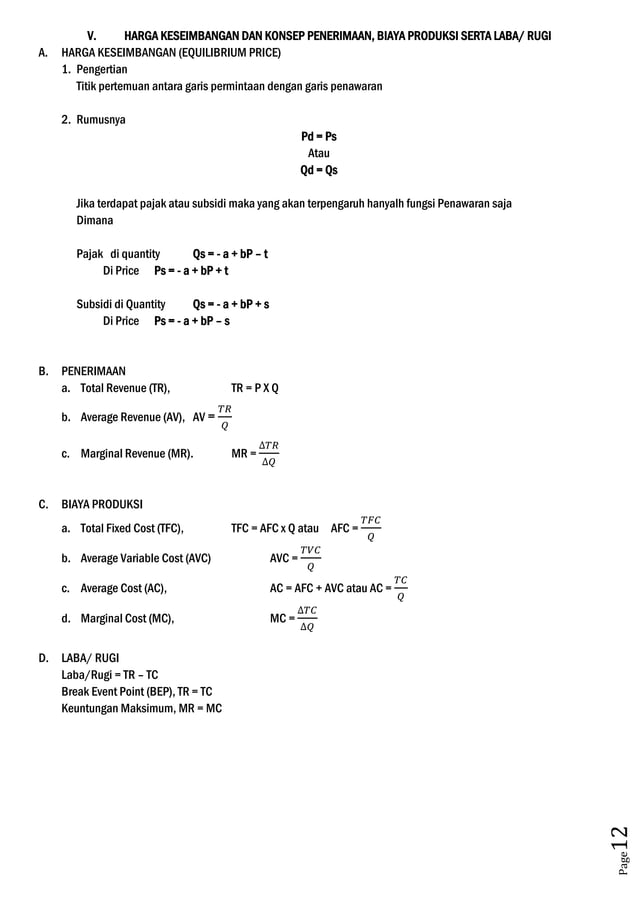 Rangkuman Materi Ekonomi kelas 10-12 | PDF