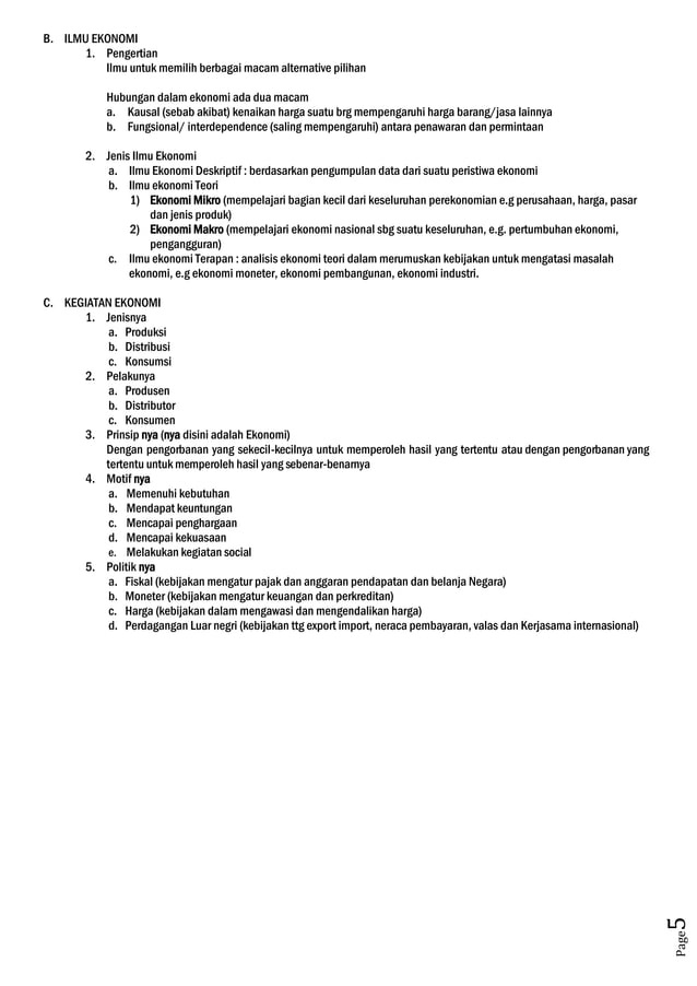 Rangkuman Materi Ekonomi kelas 10-12 | PDF