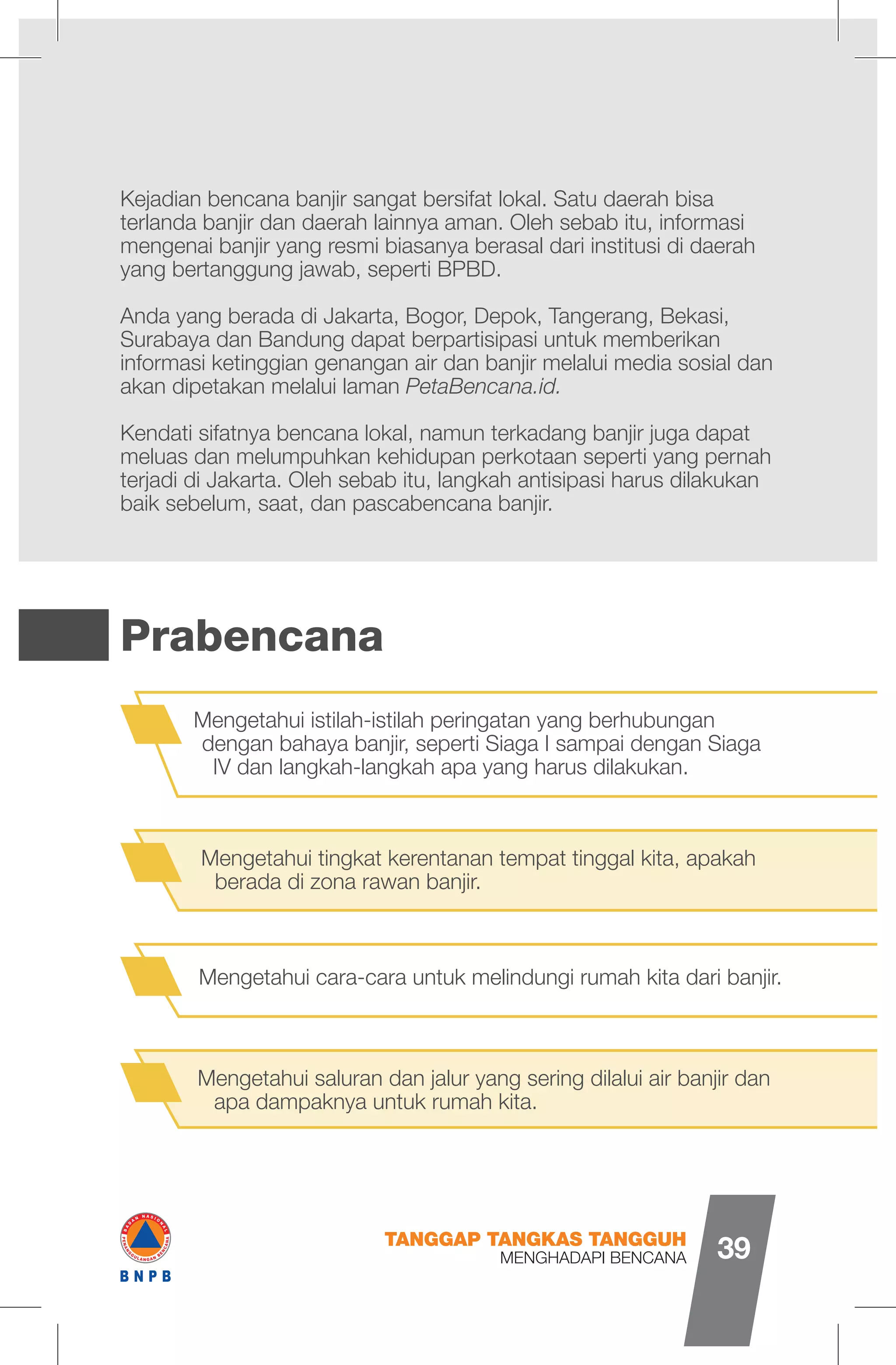 Buku saku menghadapi bencana-bnpb | PDF