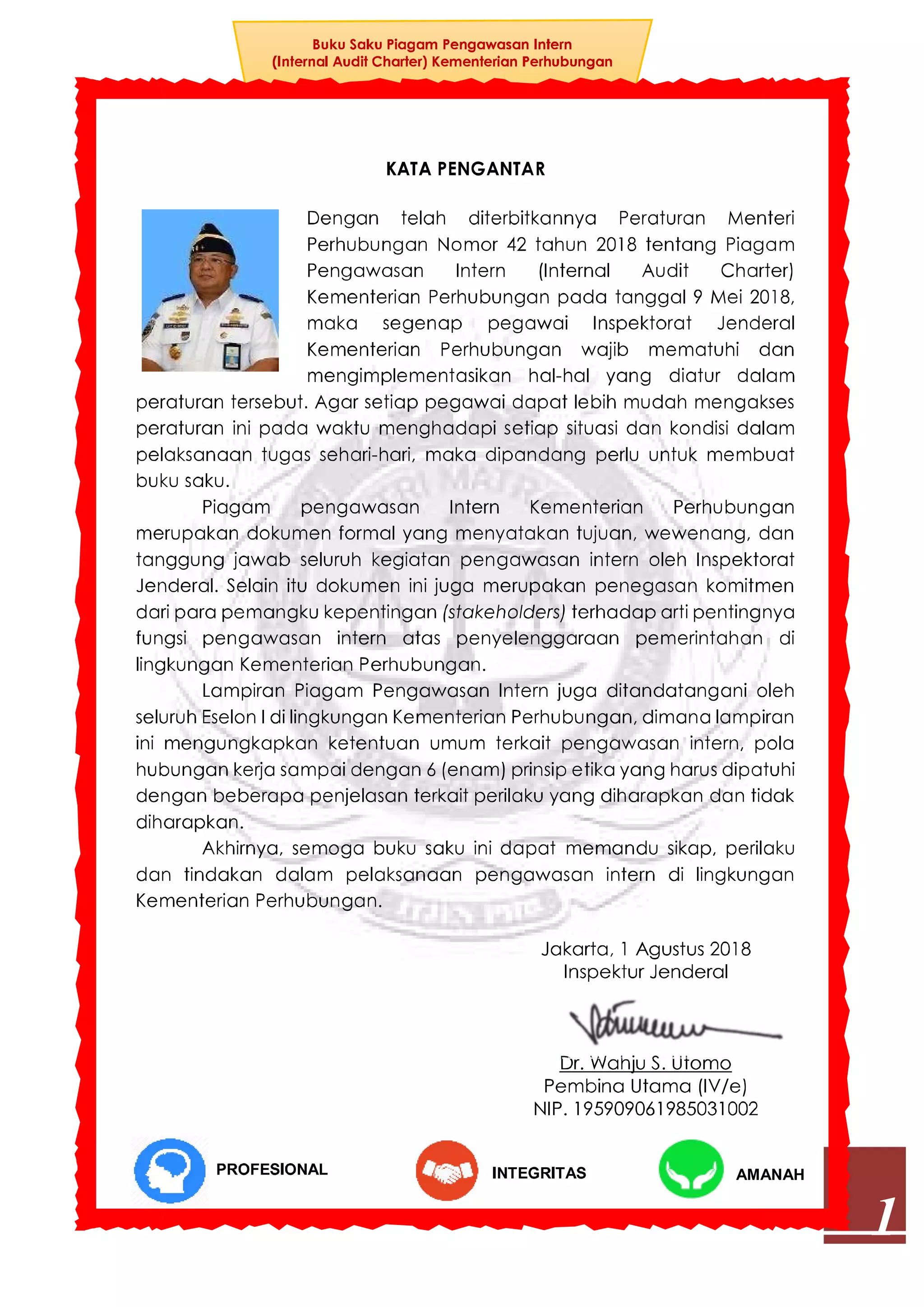 Buku saku internal audit charter kemeterian perhubungan | PDF ...