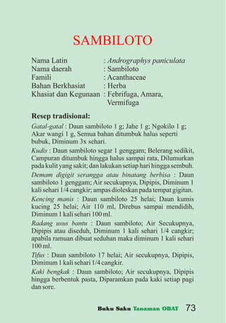 Buku saku tanaman obat (rev red) | PDF