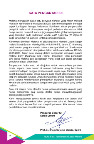 Buku saku tatalaksana kasus Malaria | PDF