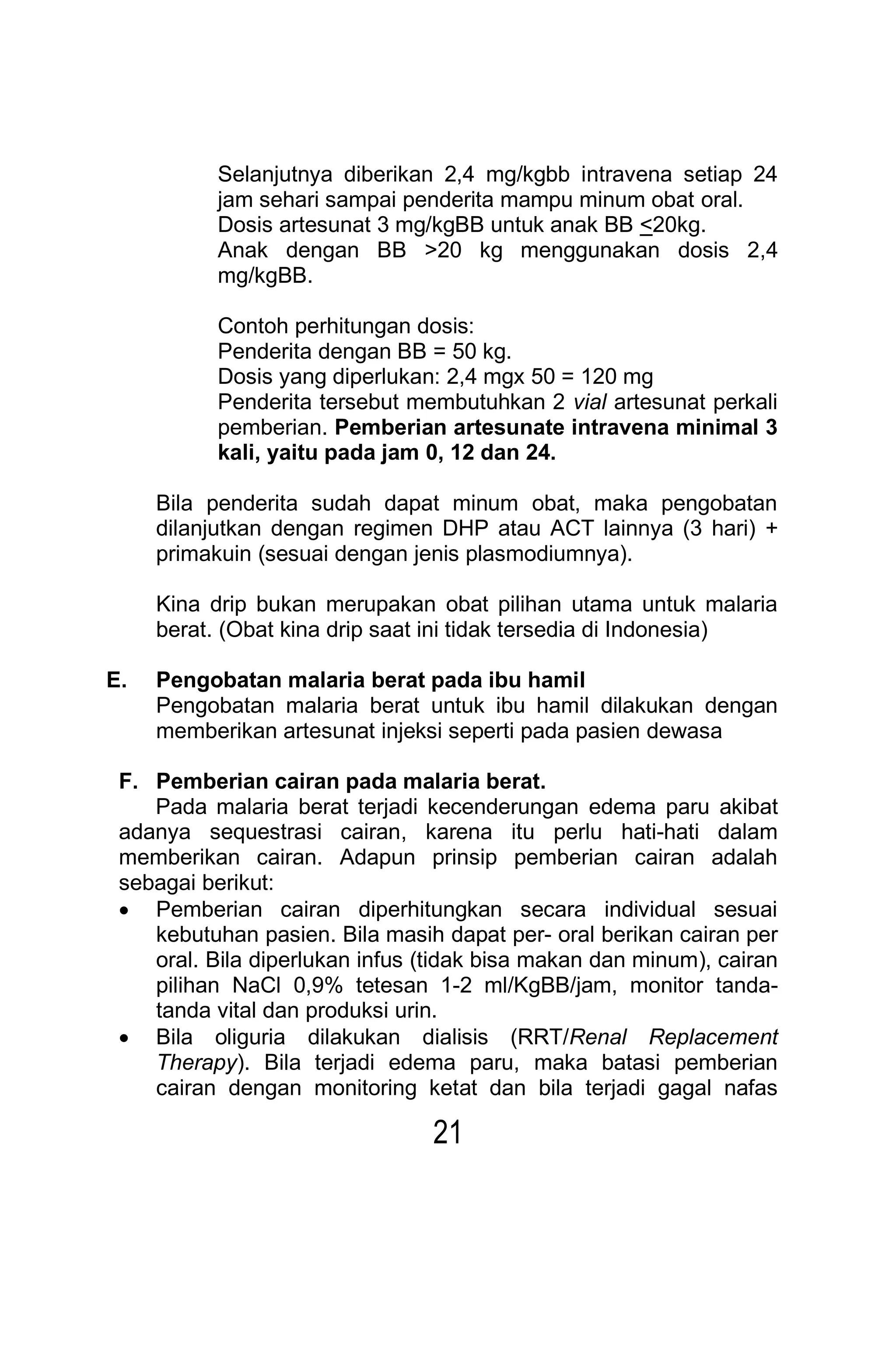 Buku Saku Tata Laksana Malaria Kemenkes. | PDF