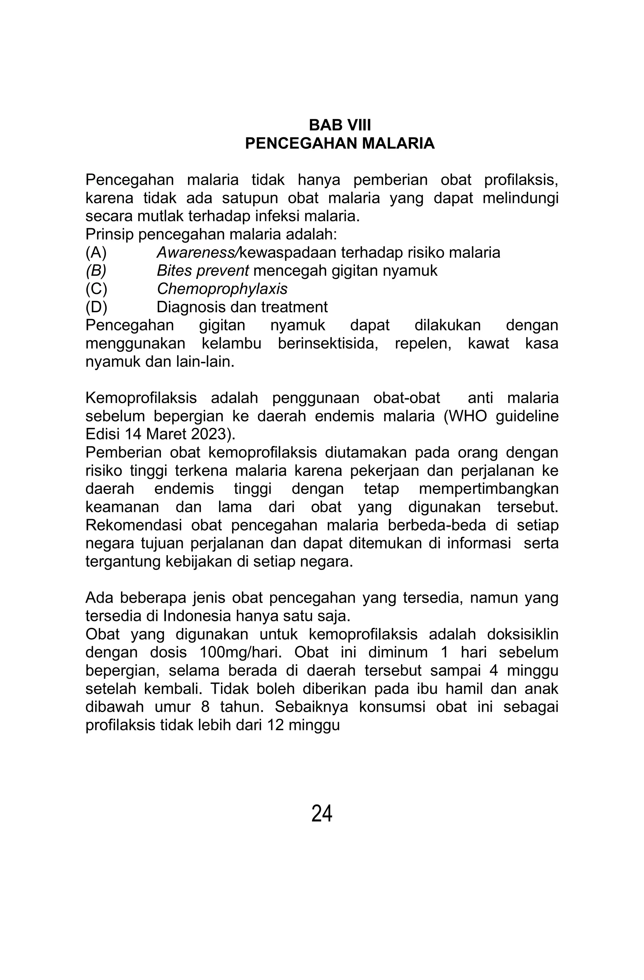 Buku Saku Tata Laksana Malaria Kemenkes. | PDF