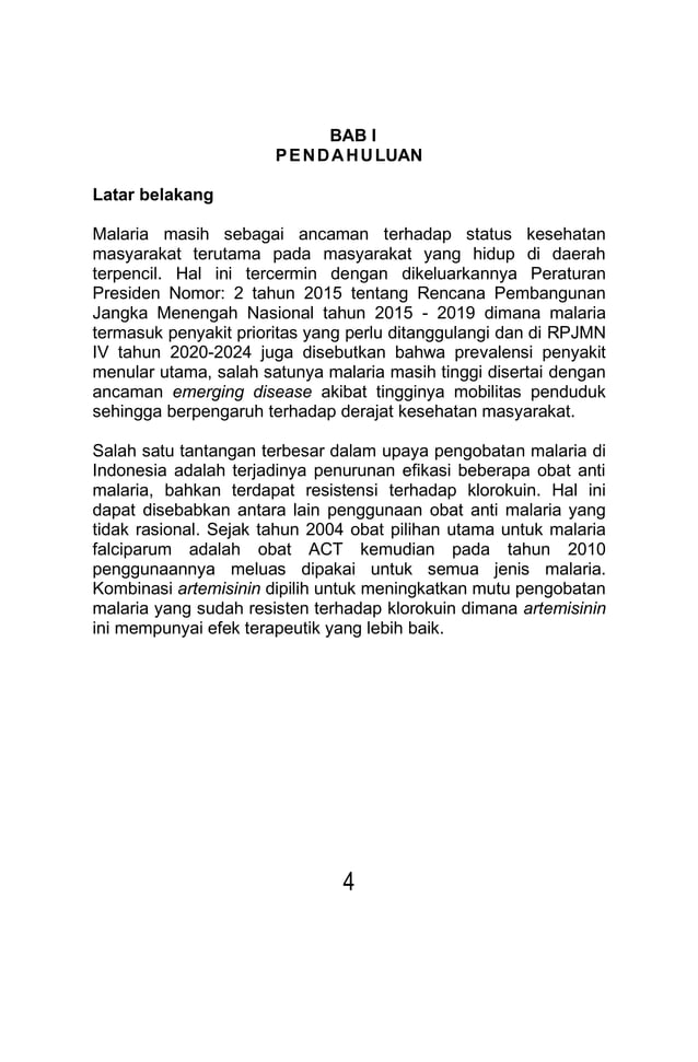 Buku Saku Tata Laksana Malaria Kemenkes. | PDF