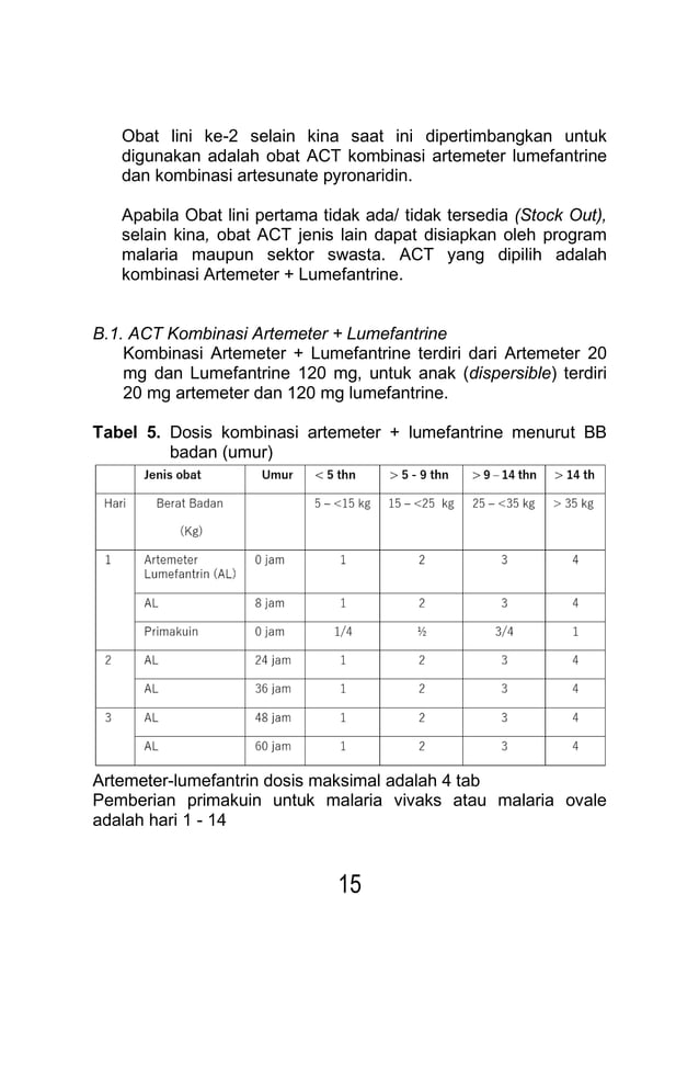 Buku Saku Tata Laksana Malaria Kemenkes. | PDF