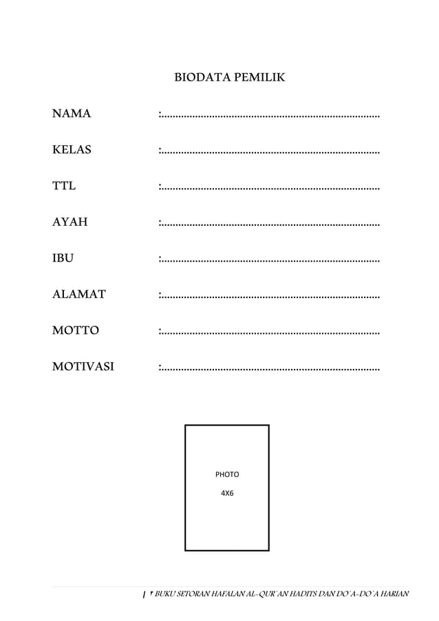Buku Target Setoran Hafalan SMPIT-MC | PDF