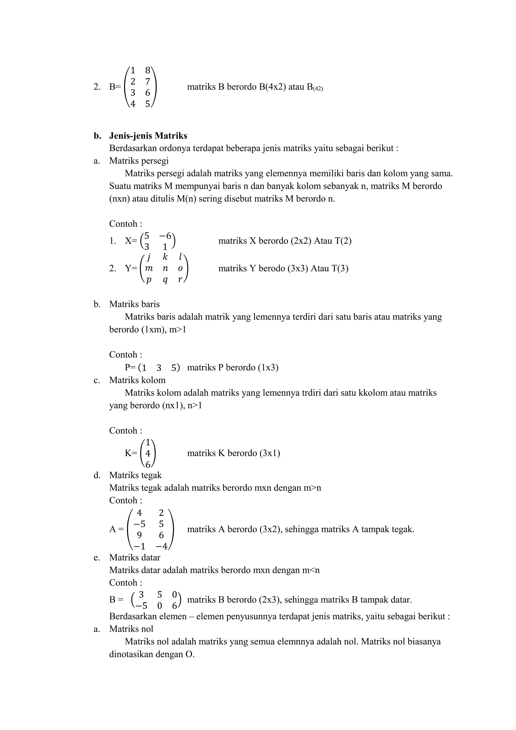 Buku siswa Materi Matriks | PDF