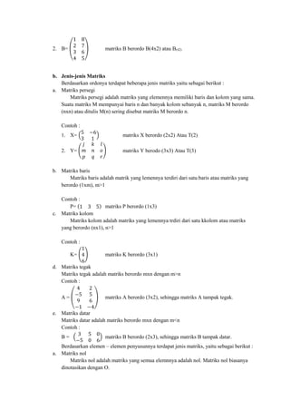 Buku siswa Materi Matriks | DOCX