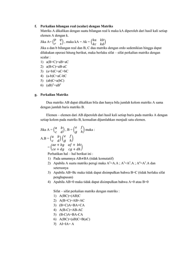 Buku siswa Materi Matriks | DOCX