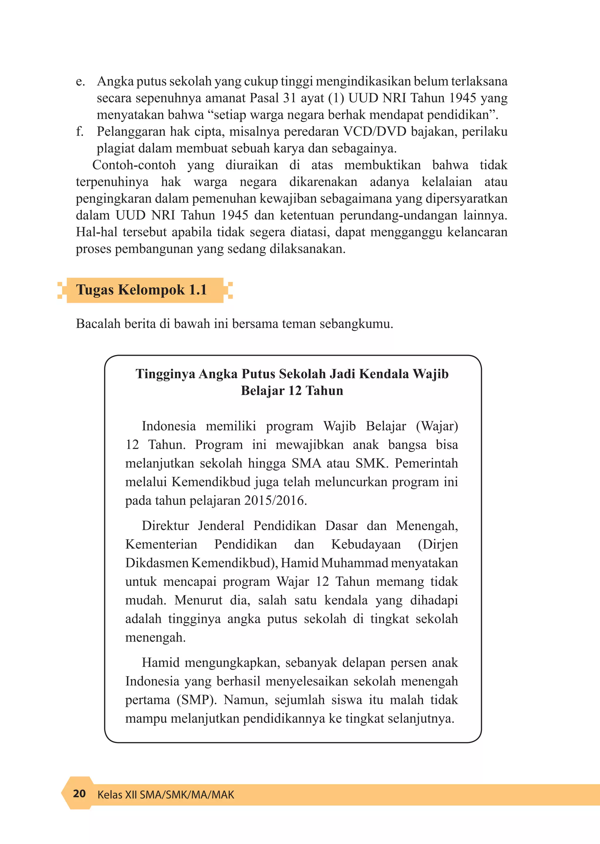 BUKU SISWA PPKn KELAS XII EDISI REVISI 2018 | PDF