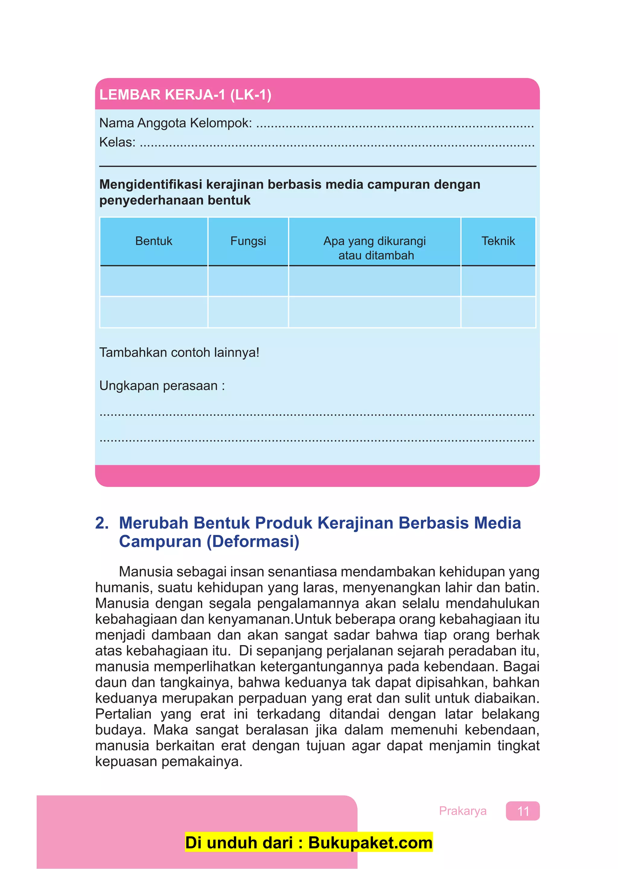 Buku siswa prakarya kelas 9 k13 revisi 2018 | PDF