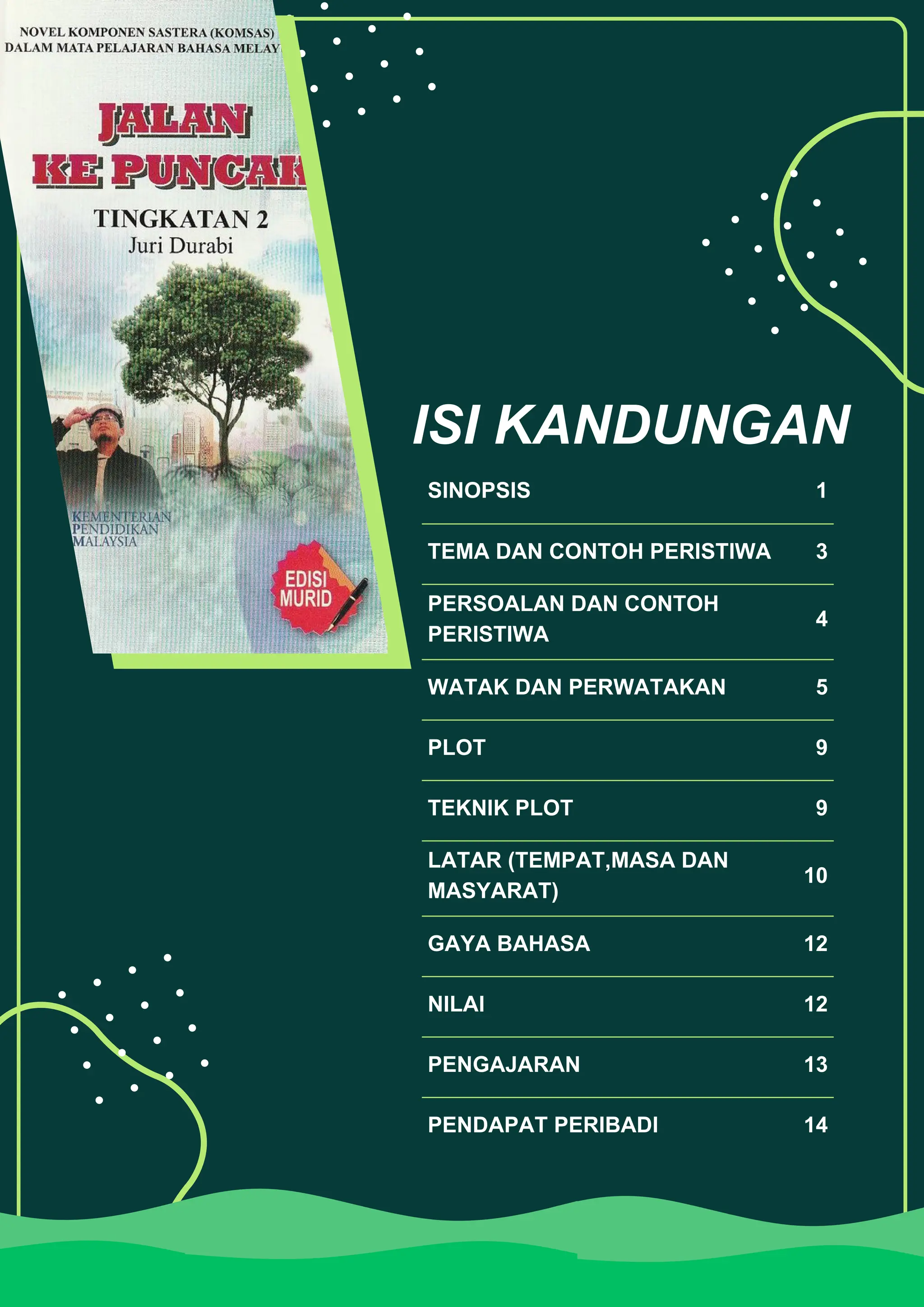 Komsas: Novel Jalan Ke Puncak (Tingkatan 2) | PDF