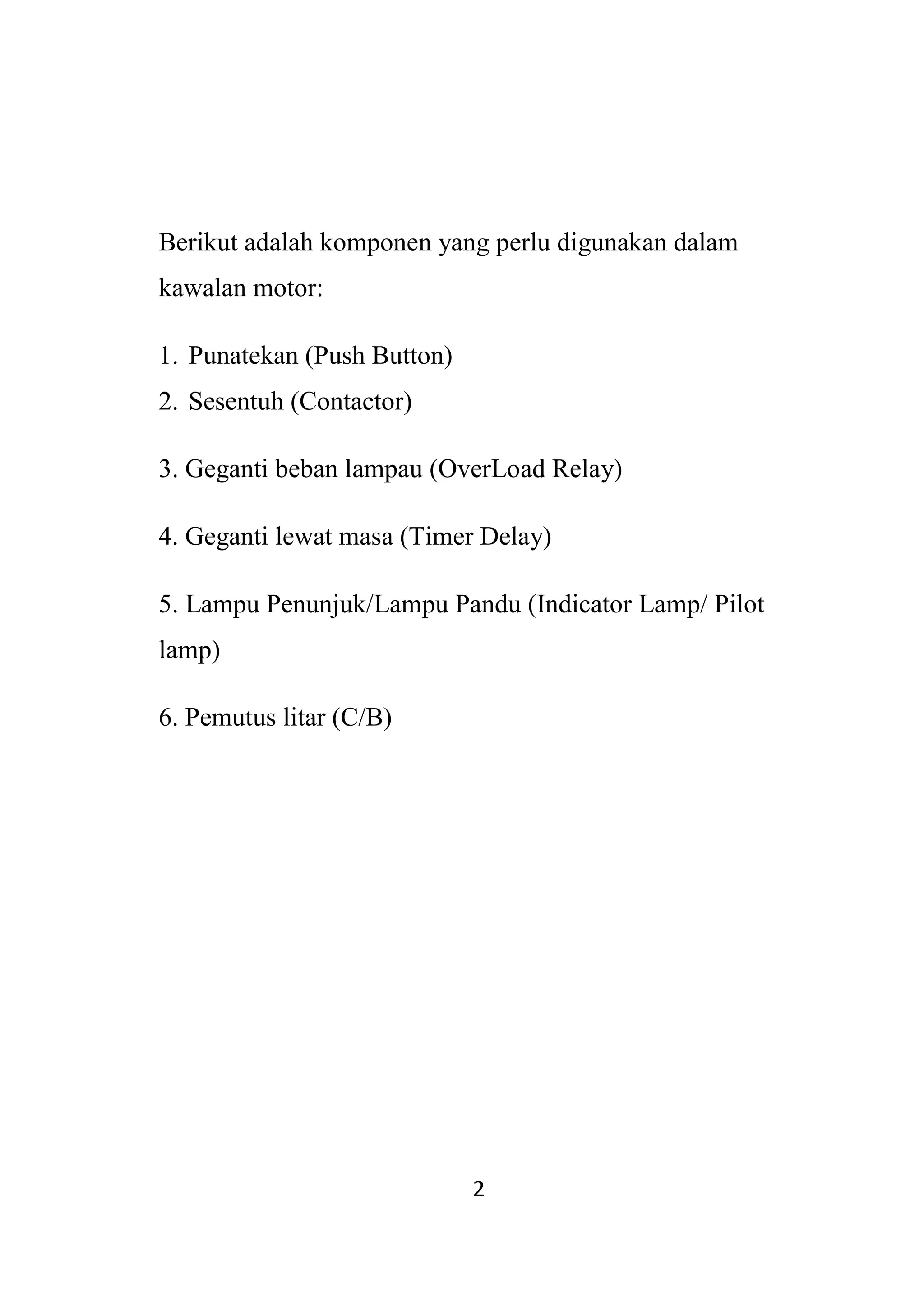 KOMPONEN KAWALAN MOTOR | PDF