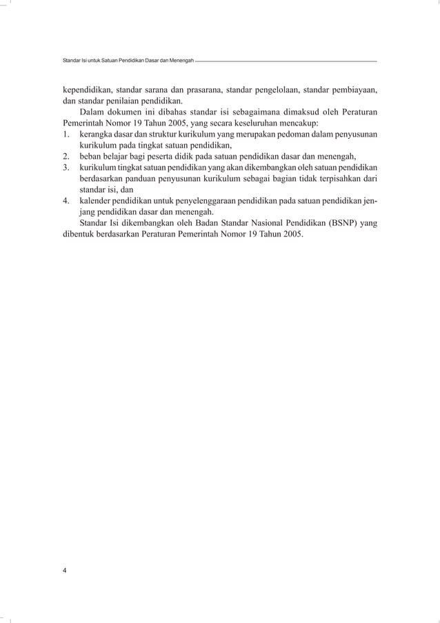 Buku standar isi smp(1) | PDF