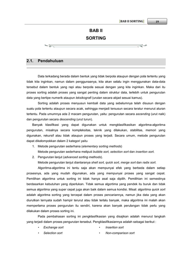 Buku struktur data Sorting | PDF