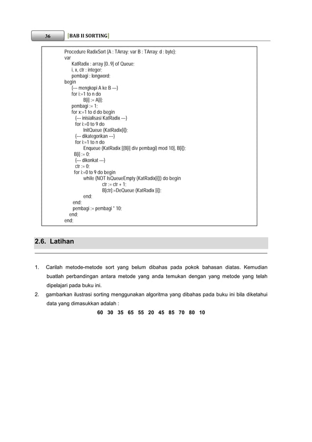 Buku struktur data Sorting | PDF