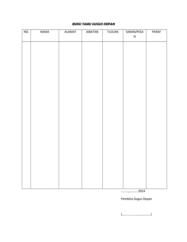 Buku tamu gugus depan | DOC