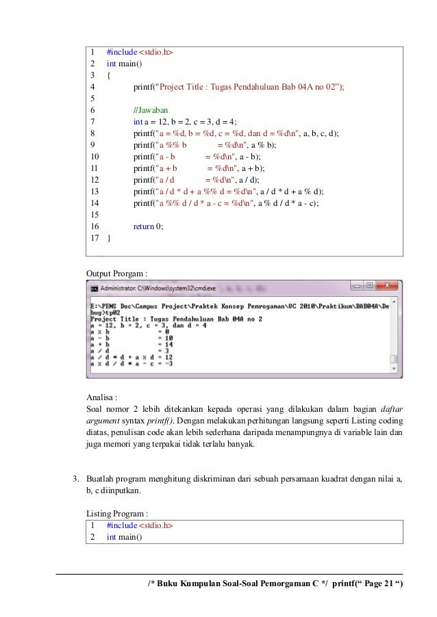 Program Mencari Akar Persamaan Kuadrat C++