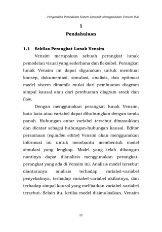 PENGENALAN PEMODELAN SISTEM DINAMIK MENGGUNAKAN VENSIM PLE | PDF