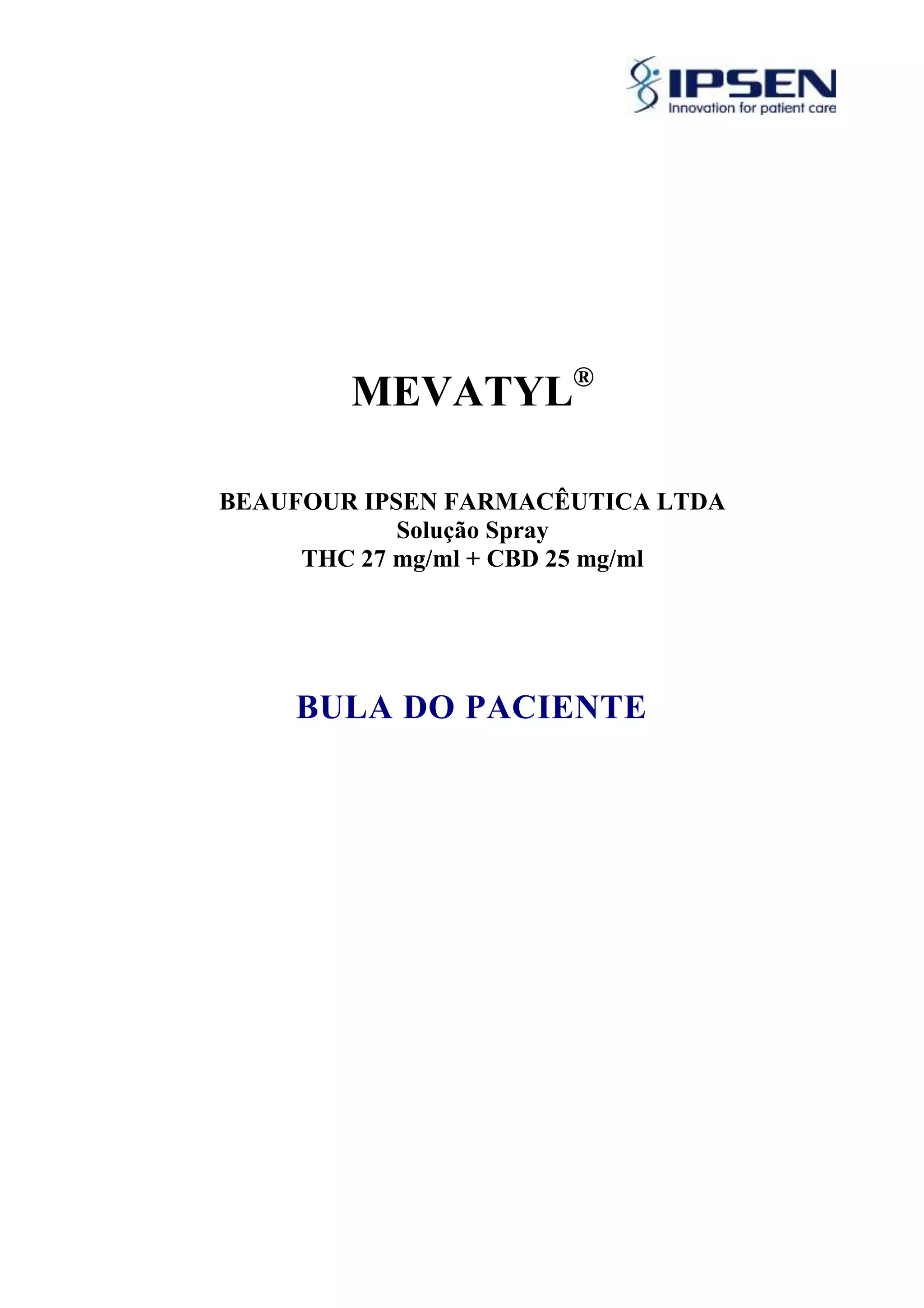 Bula mevatyl-paciente-consulta-remedios | PDF