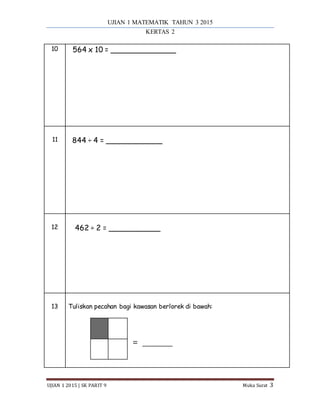 Bulan mac 2015 t3 maths | DOCX