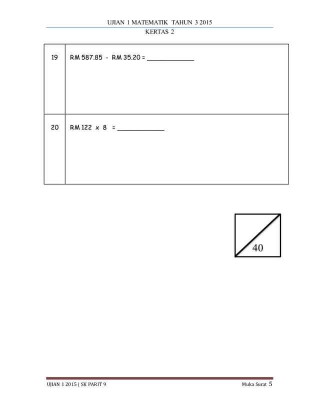 Bulan mac 2015 t3 maths | DOCX