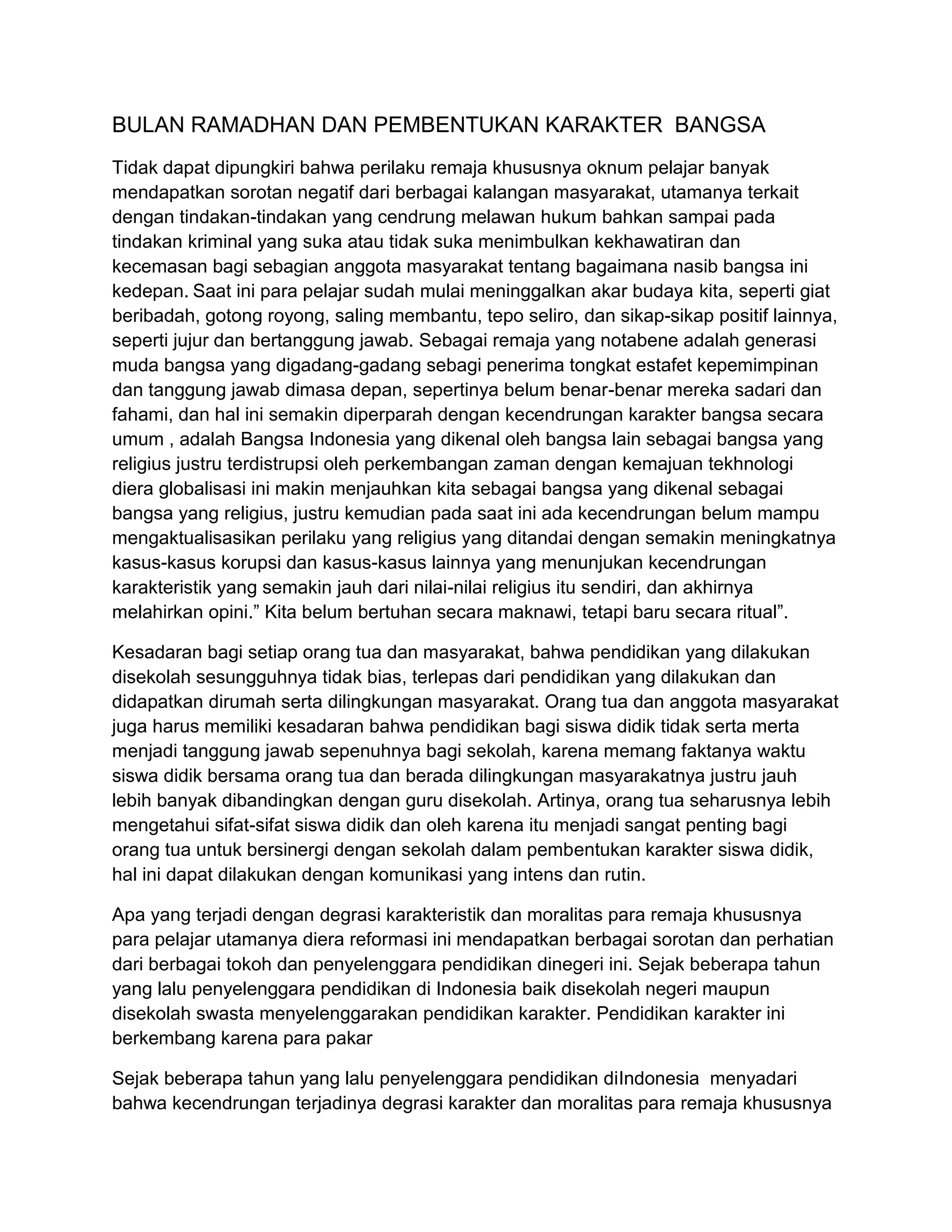 BULAN RAMADHAN DAN PEMBENTUKAN KARAKTER BANGSA.docx