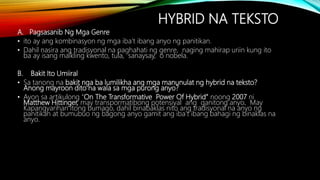 Idyomatikong Pagsasalin at Hybrid na Teksto | PPTX