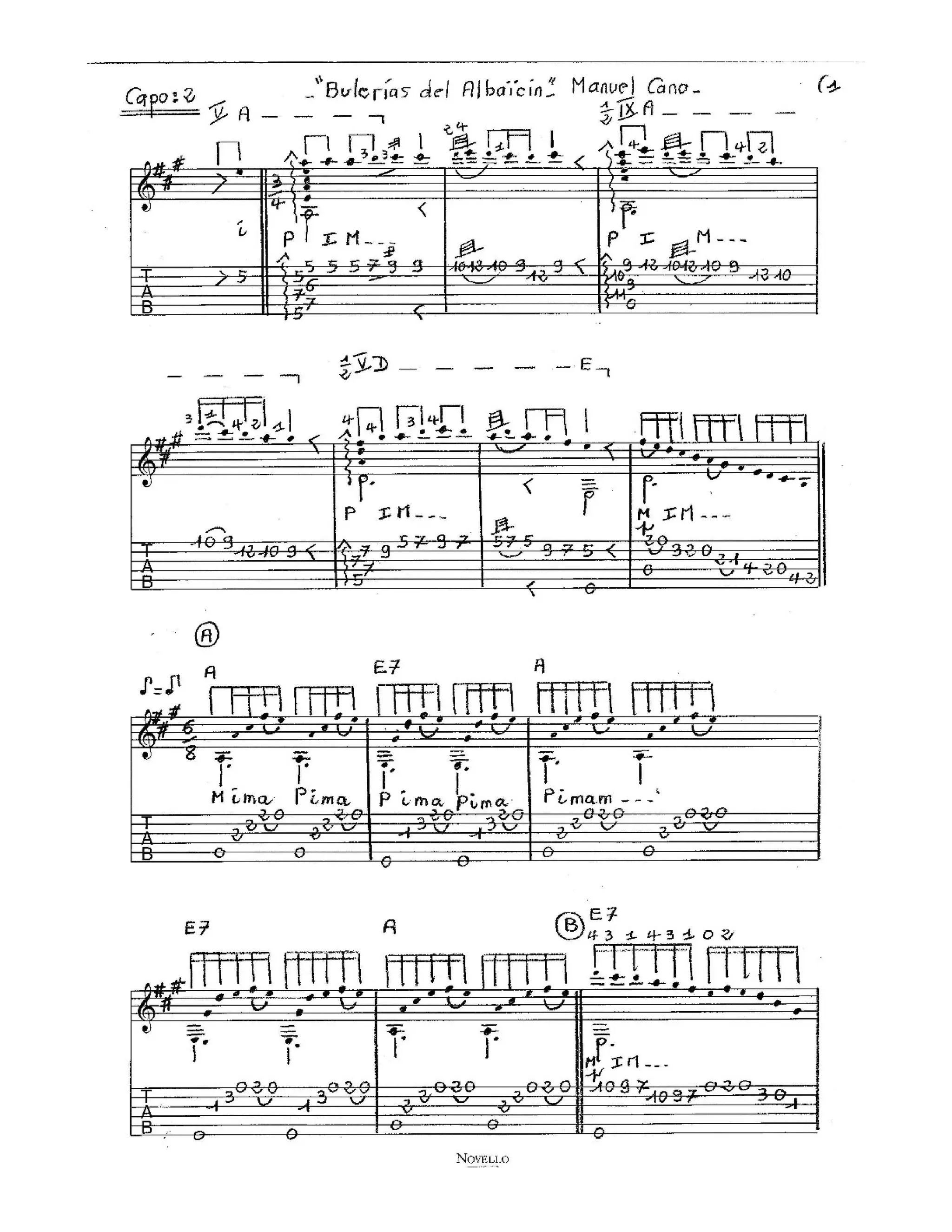 TABLATURAS FLAMENCO: del-albaicin | PDF