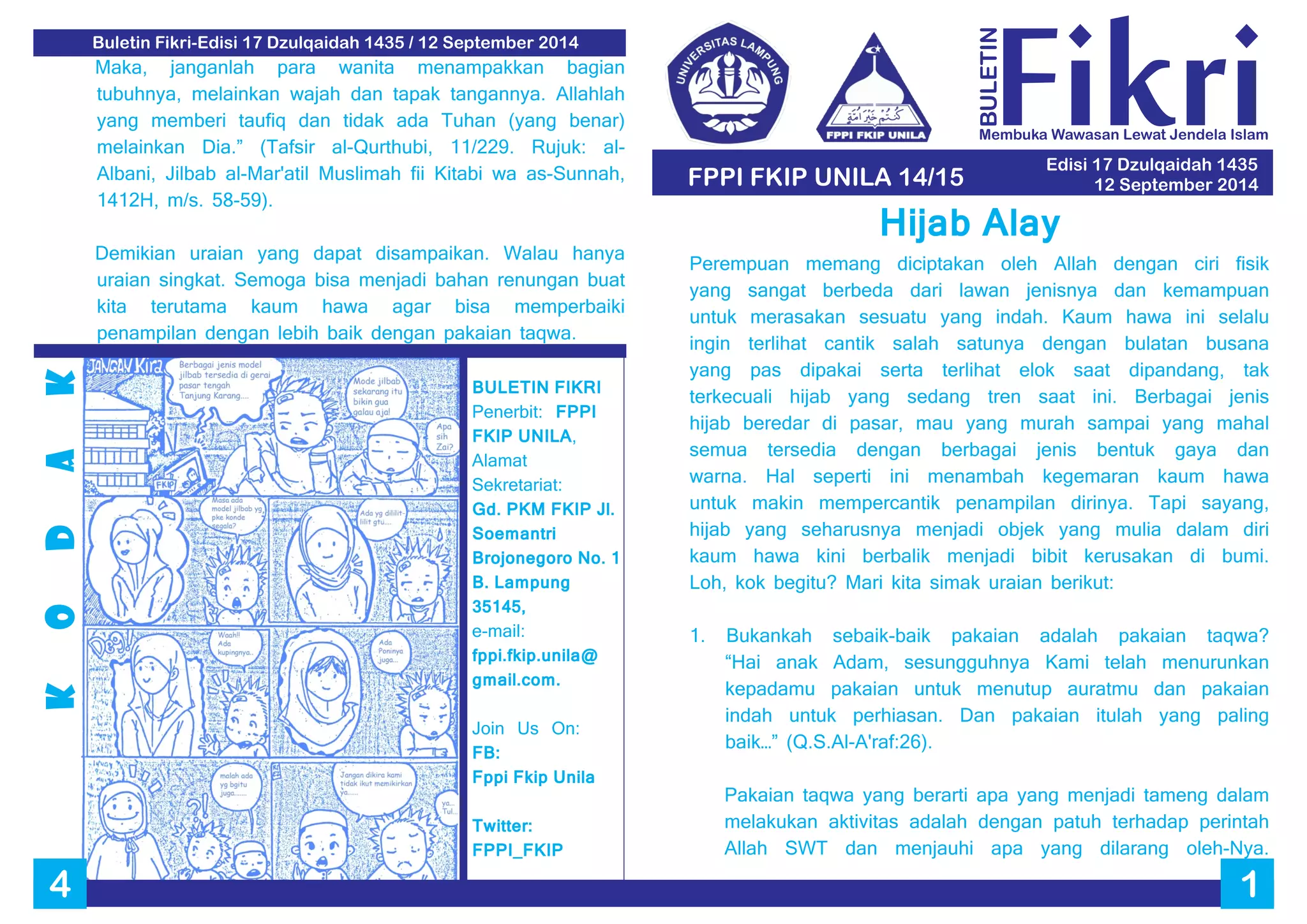 Buletin fikri 1 "Hijab Alay" | PDF
