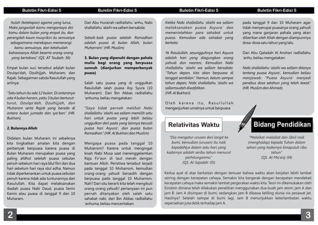 Buletin fikri 5 "Keistimewaan Bulan Muharam" | PDF