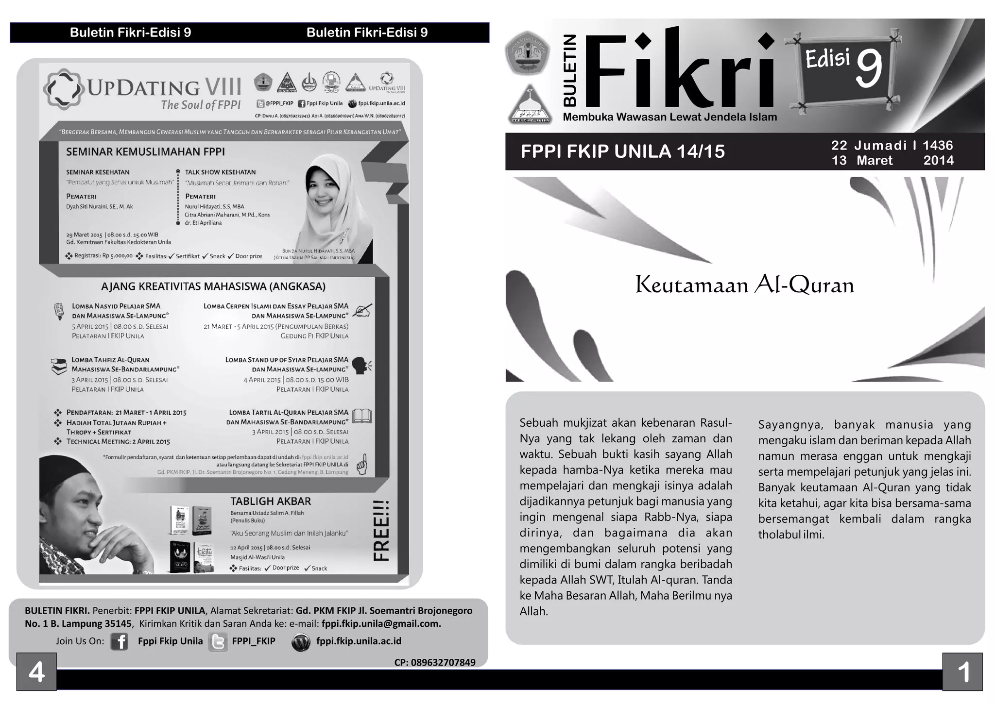 Buletin fikri 9 Keutamaan Al quran | PPT