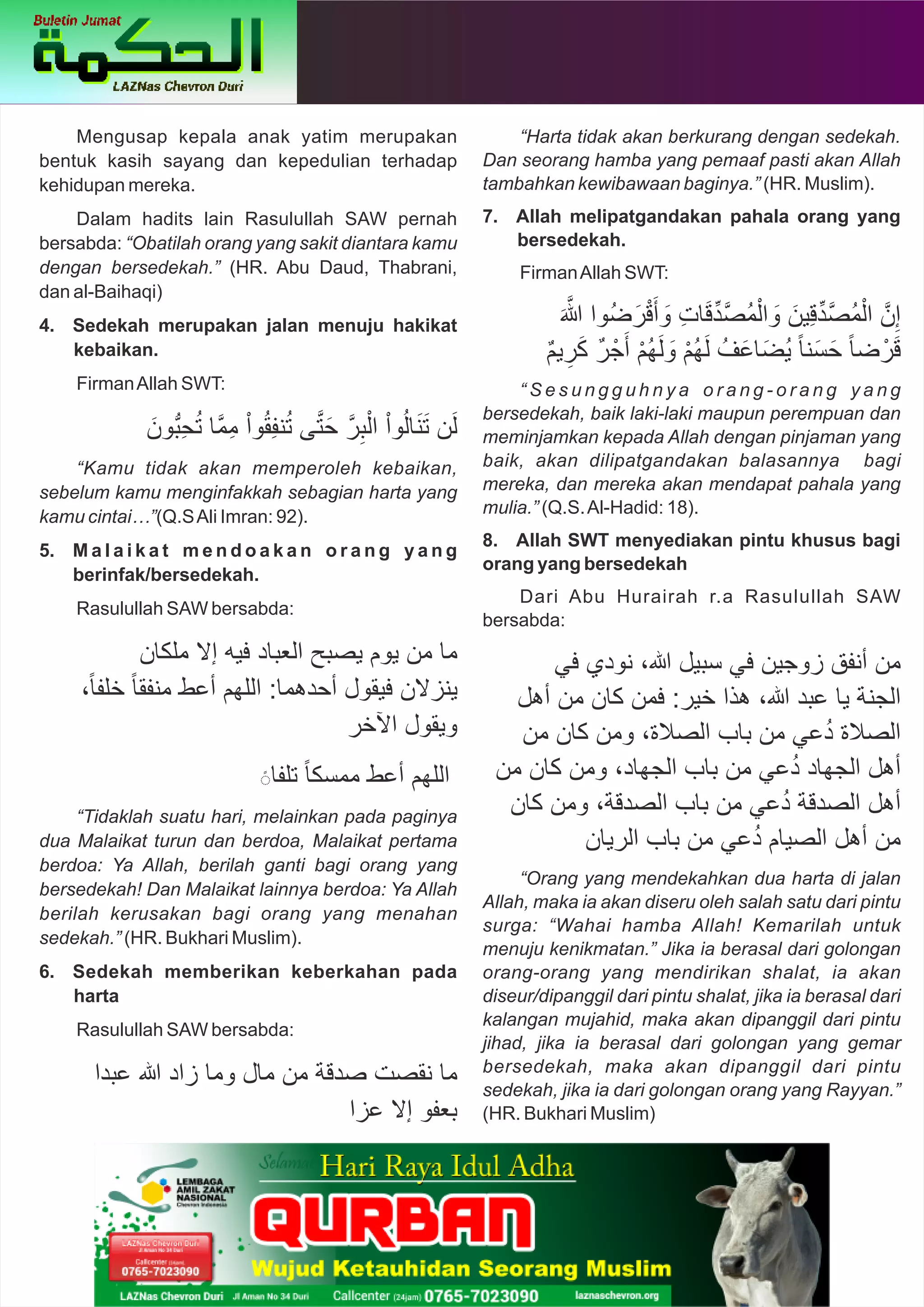 Buletin Hikmah Jumat LAZNas Chevron Duri edisi 33 | PDF