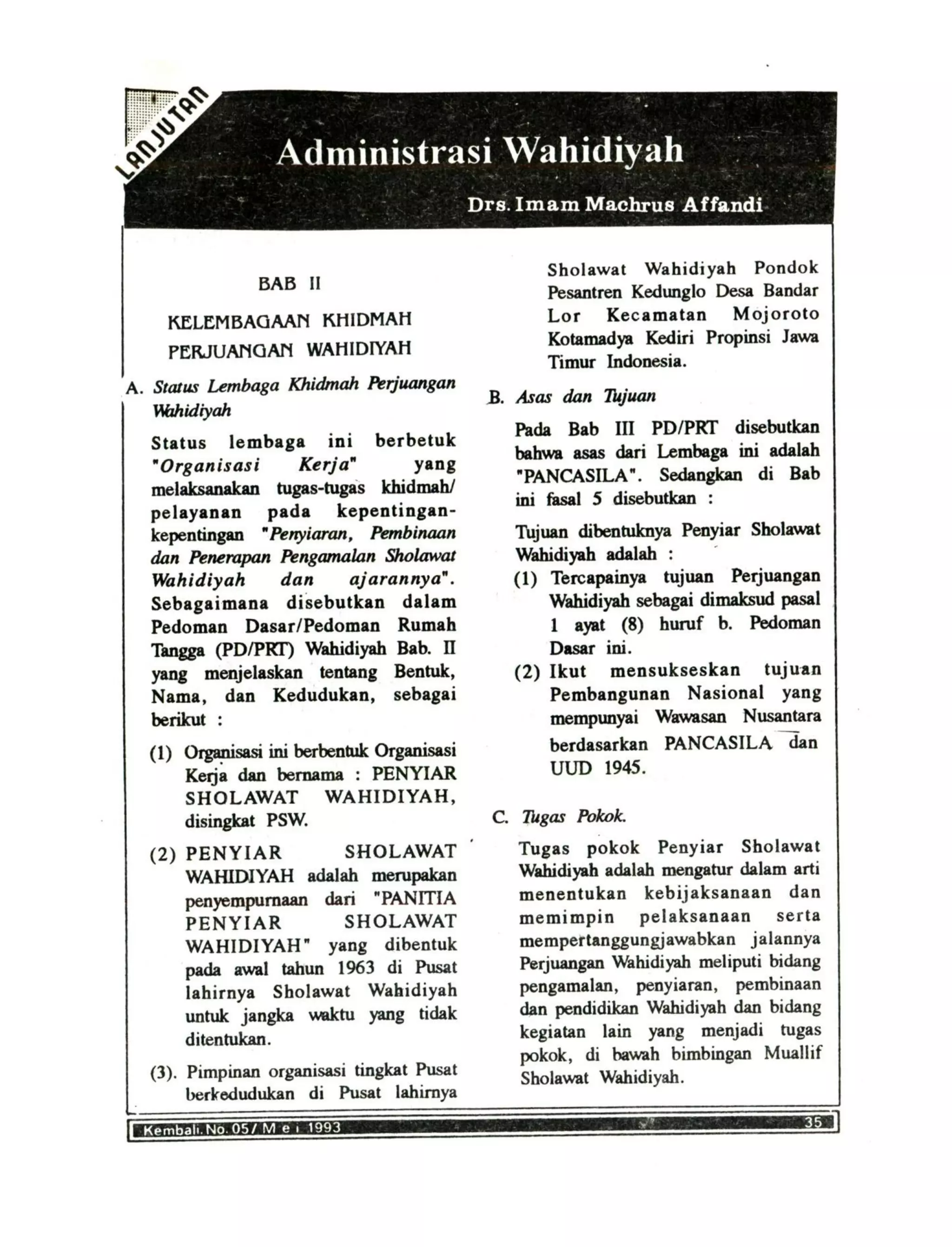 Buku Wahidiyah : Buletin kembali edisi 5 | PDF